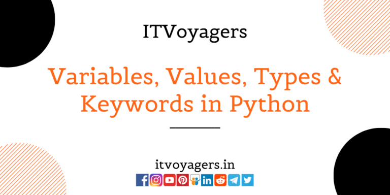Python - Variables, Values, Types & Keywords. - ITVoyagers