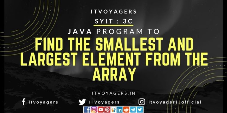 SY 3 c Easy To Find The Smallest And Largest Element From The Array In 