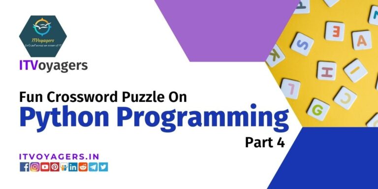 Fun And Simple Crossword Puzzle On Python Programming Part 4 ITVoyagers